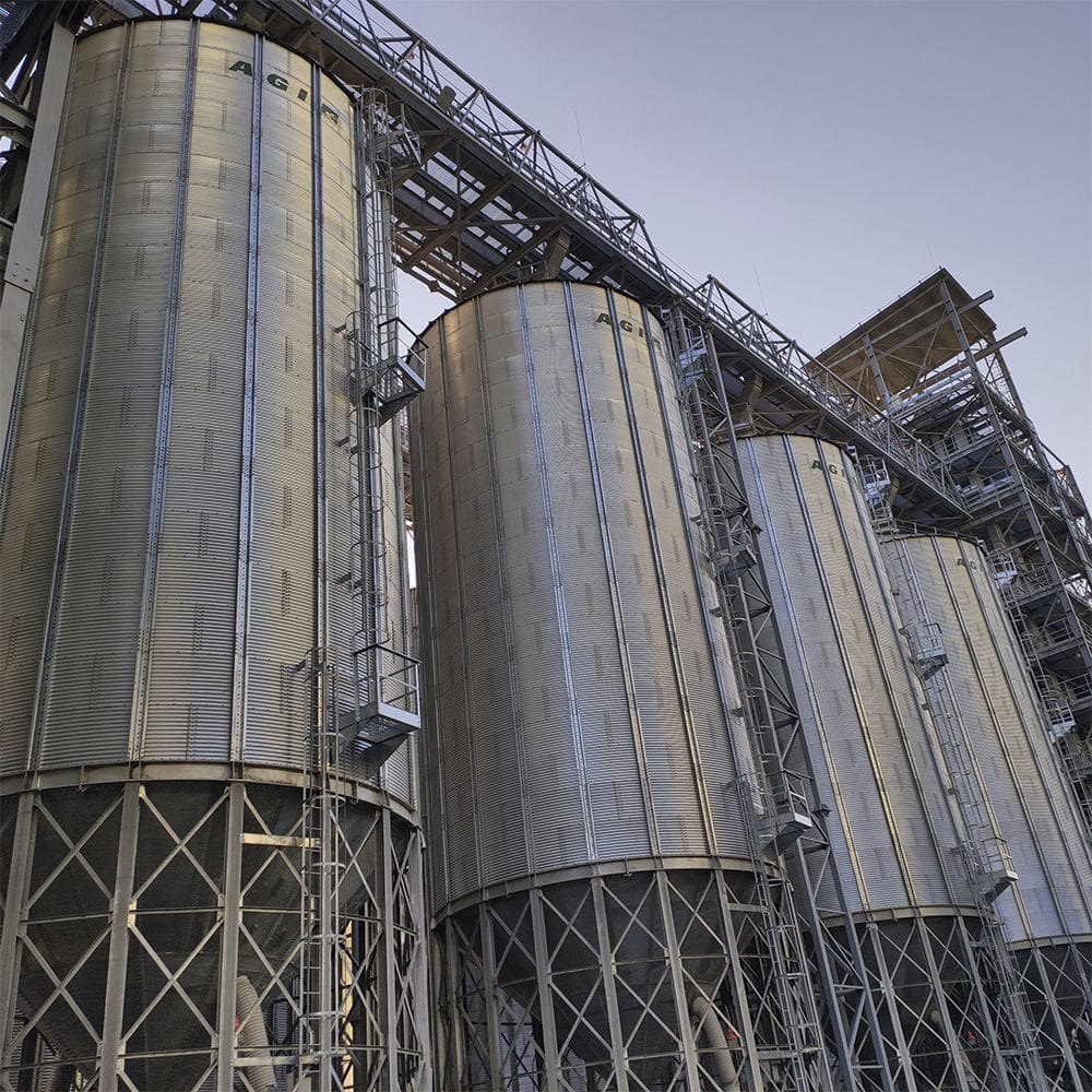Grain silo - AGI - for animal feed / steel / galvanised steel