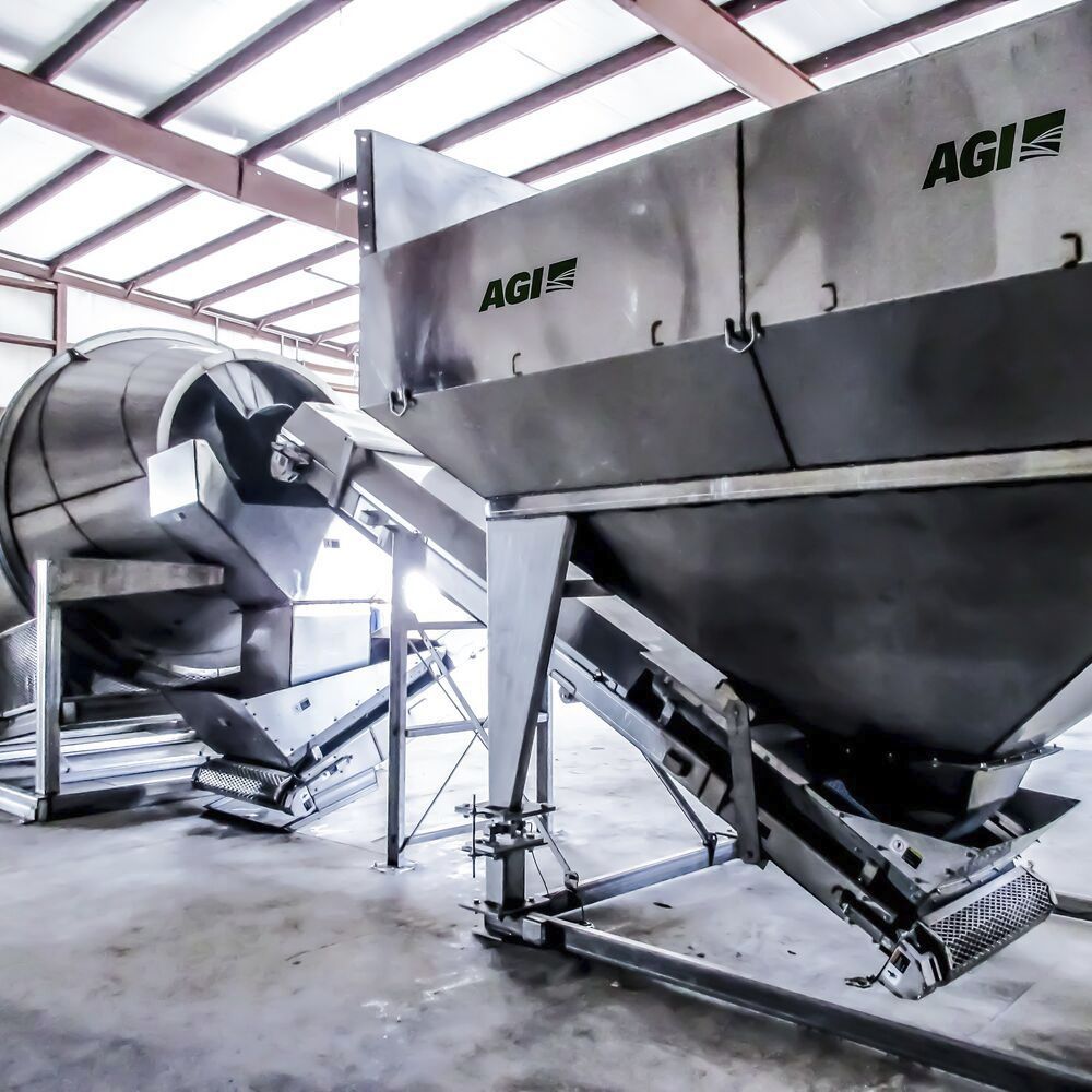 Rotary drum fertilizer blender - AGI - with continuous weighing