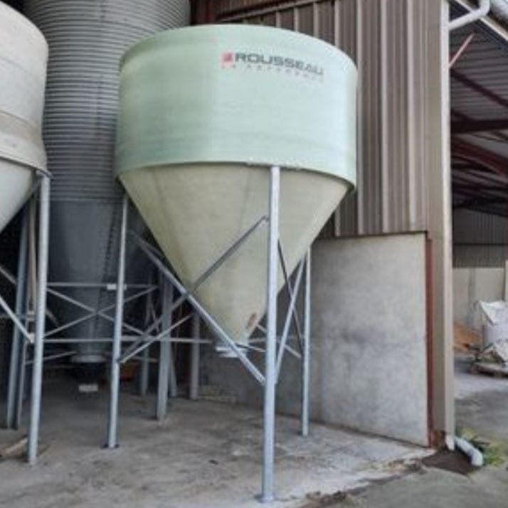 Animal feed silo - Rousseau - fiberglass / polyester / galvanised steel