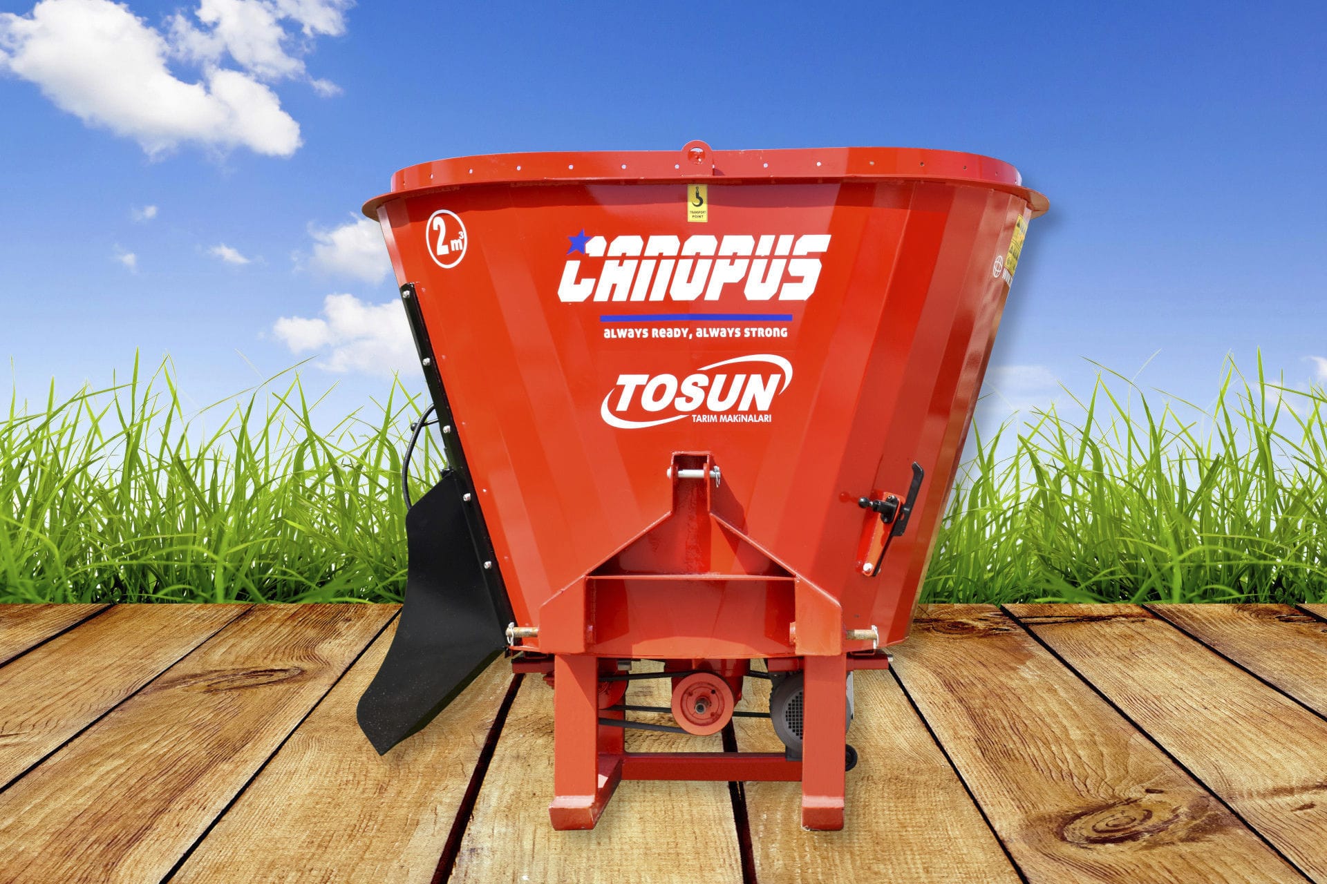 Vertical feed mixer - TOSUN - stationary / side discharge / single-auger