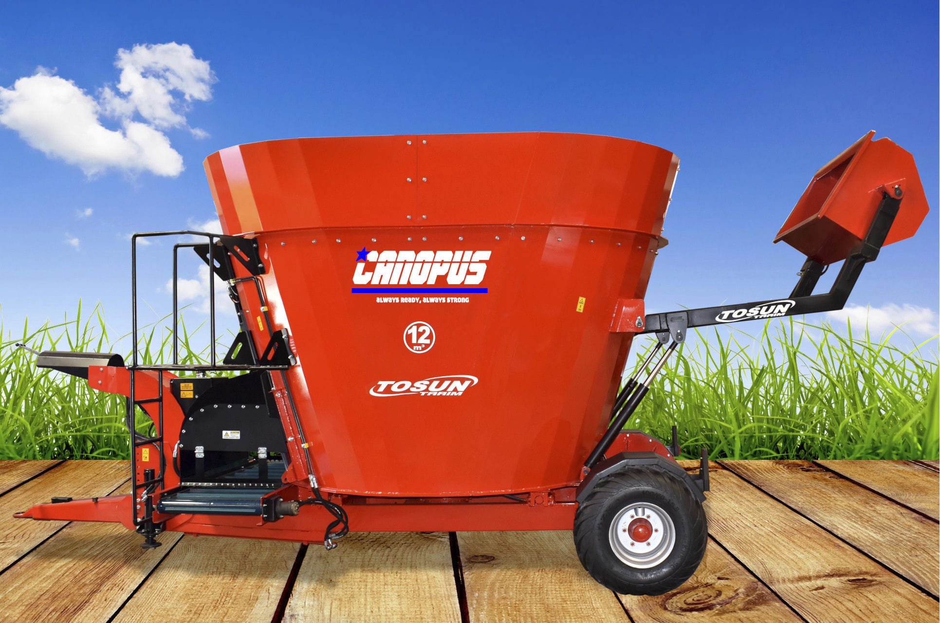 Vertical feed mixer - TOSUN - towed / front discharge / single-auger