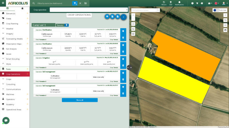 Crop monitoring system - TOMATODSS - AGRICOLUS Srl - health