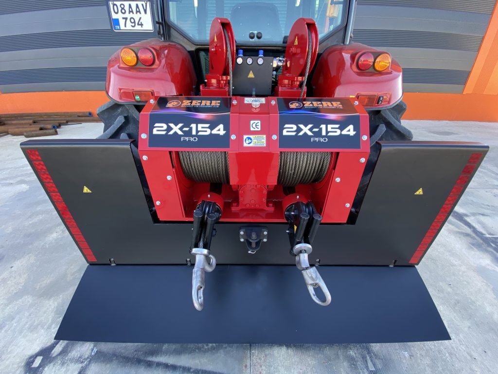 Hydraulic forestry winch - ZERE San. ve Tic. A.S. - tractor mounted