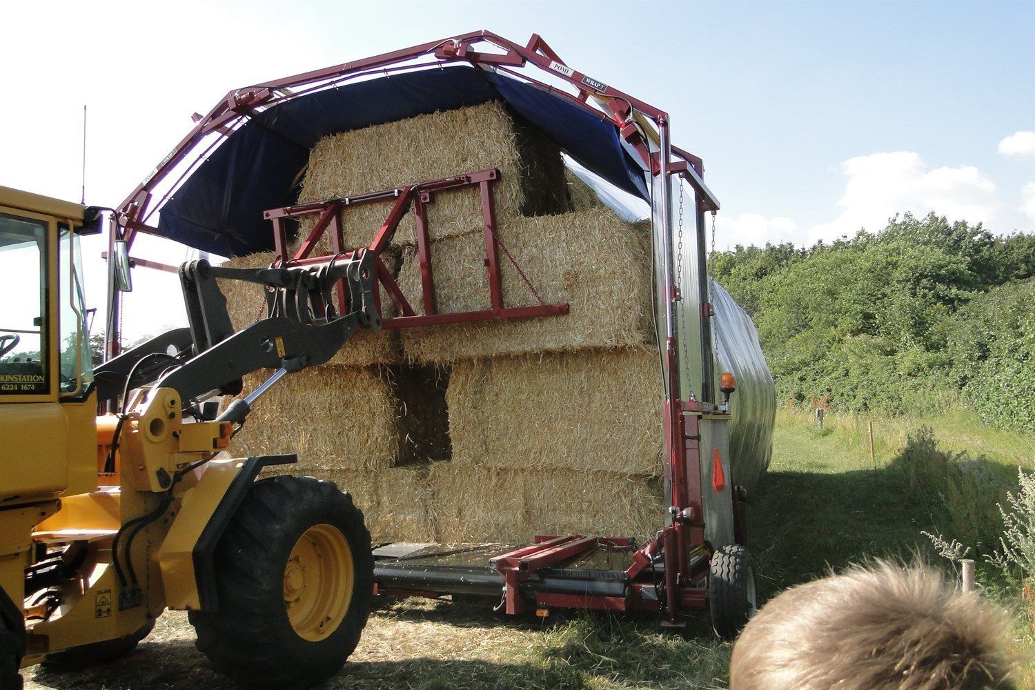 In-line bale wrapper - 7 - POMI - rectangular / automatic