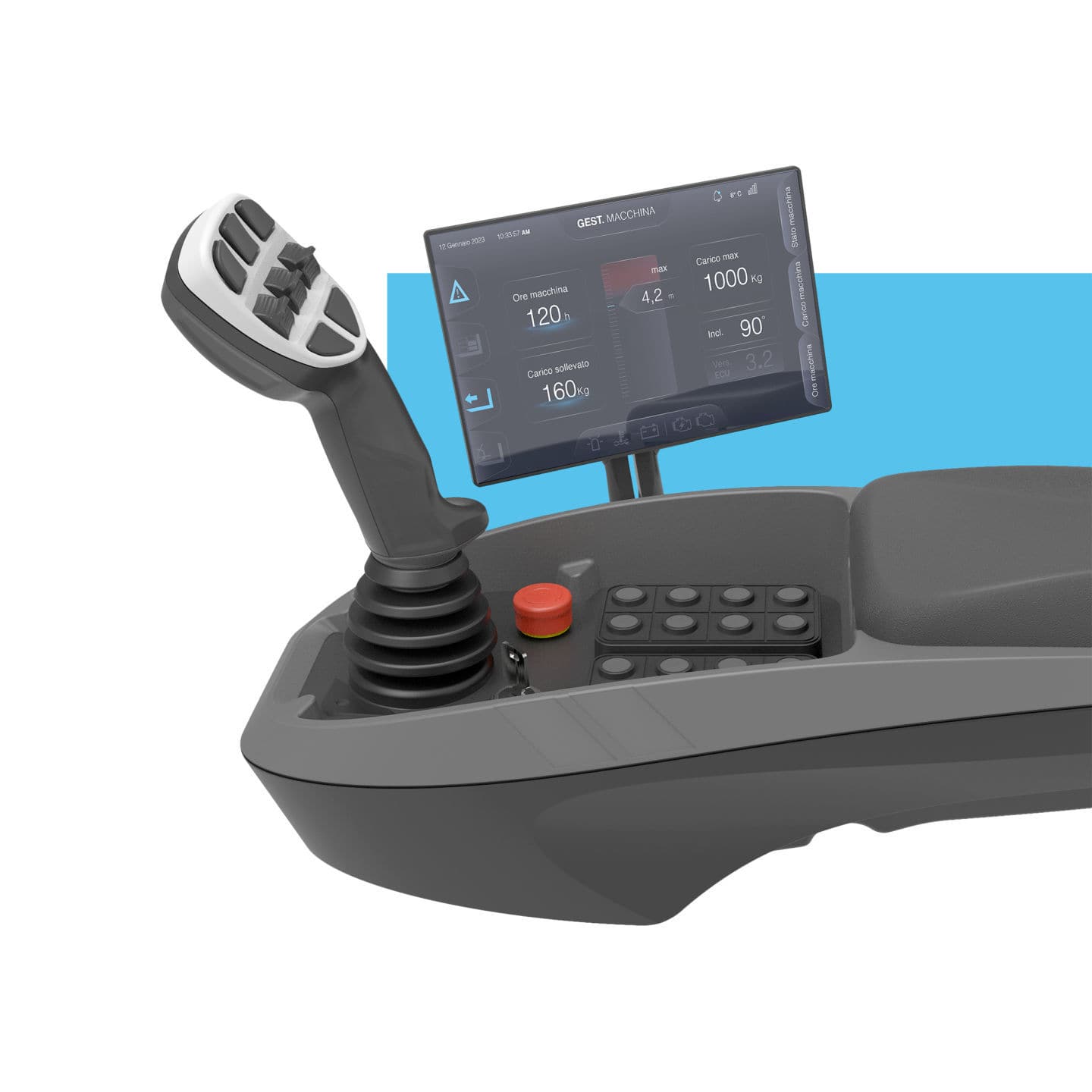 Arm rest with joystick - AX400 - U-CONTROL Srl - with USB port ...