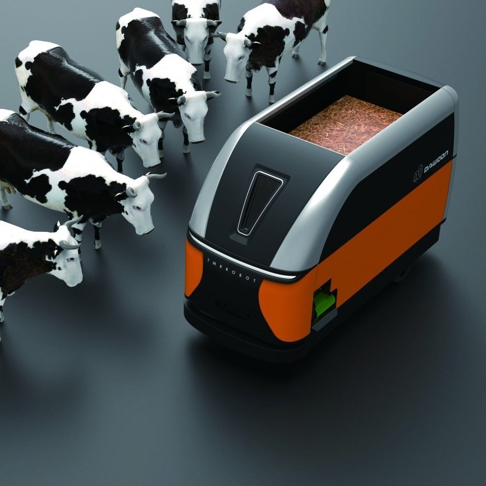 Cattle feeding robot - TMR - DAWOON Co., Ltd - mobile / with feed pusher