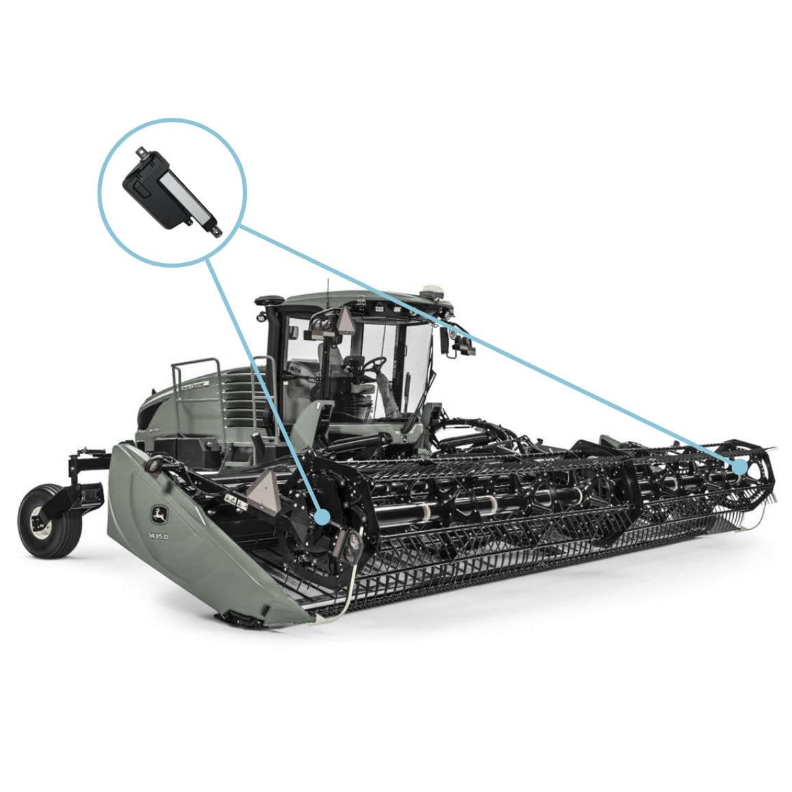 Electric cylinder - Progressive Automations Inc - linear / for windrower