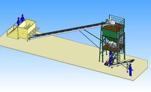 Grain bagging machine - EMT - for fertilizer / with conveyor