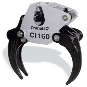 Agricultural log grapple - GSK - Cranab AB - for cranes / with chainsaw