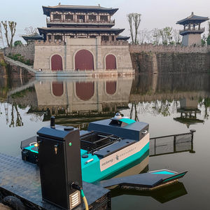 Aquatic weed harvester machine - UCB400-5 - Relong - boat