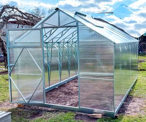 Even-span greenhouse - EH Lux Black - Glass Greenhouse - Ecoslider ...