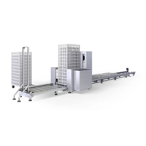 Crate destacker - Pas Reform Hatchery Technologies - automatic