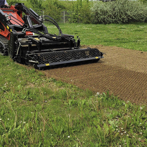 Skid steer loader stone burier - RDH 70 - Rotadairon - with roller