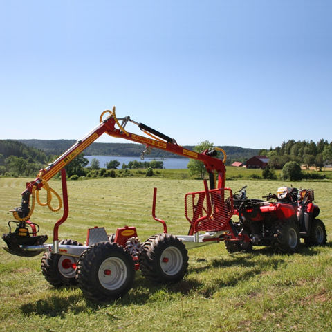 2-axle trailer - Kranman - Mecanil Oy AB - forestry / with crane