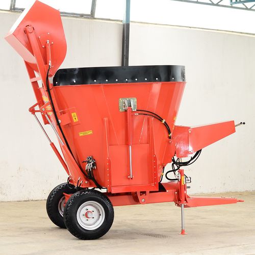 Vertical feed mixer - AGRİMONO - towed / side discharge / single-auger