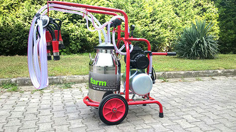 Cow milking machine - P series - farmtech - for sheep / >4 / electric motor