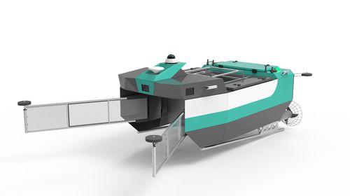 Unmanned harvester machine - UCB200-43 - Relong - aquatic weed / boat