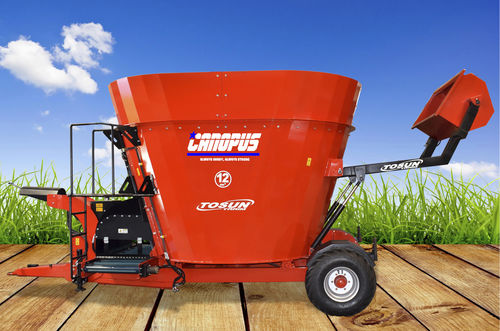 Vertical feed mixer - TOSUN - towed / front discharge / single-auger