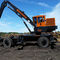 Trailer-mounted log loader - 295B RTC - barko - knuckle boom